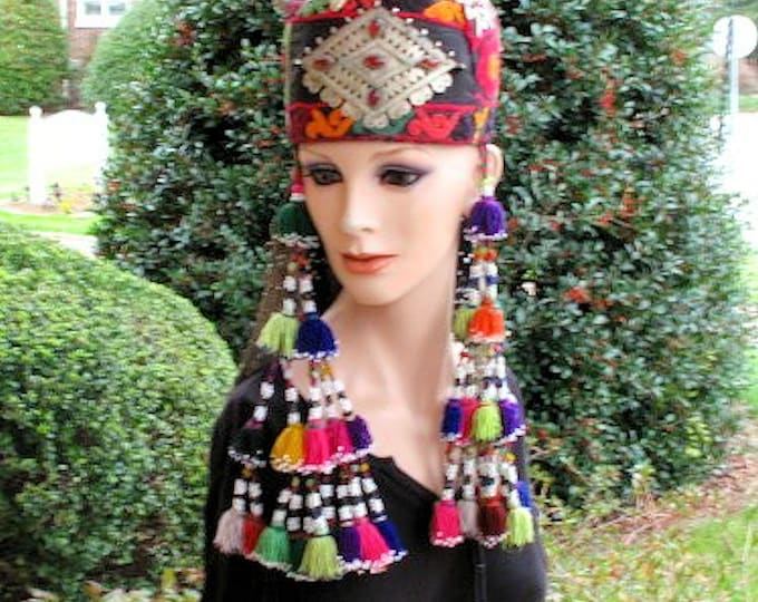Ethnic Tribal Central Asian Headdress Cap Hat - Etsy
