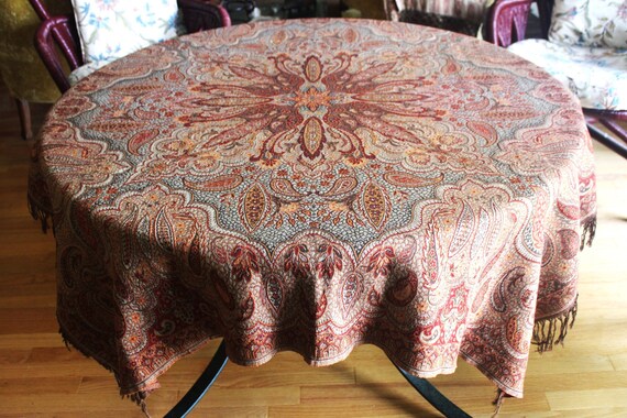 Paisley Table Topper, Furniture Throw, Antique Hand L… - Gem