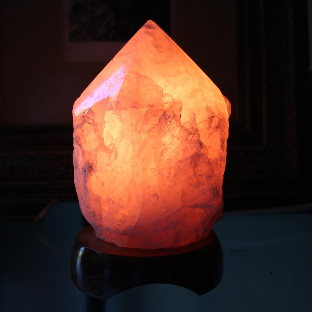 Vintage Rose Quartz Lamp With Polished Point-free Shipping - Etsy