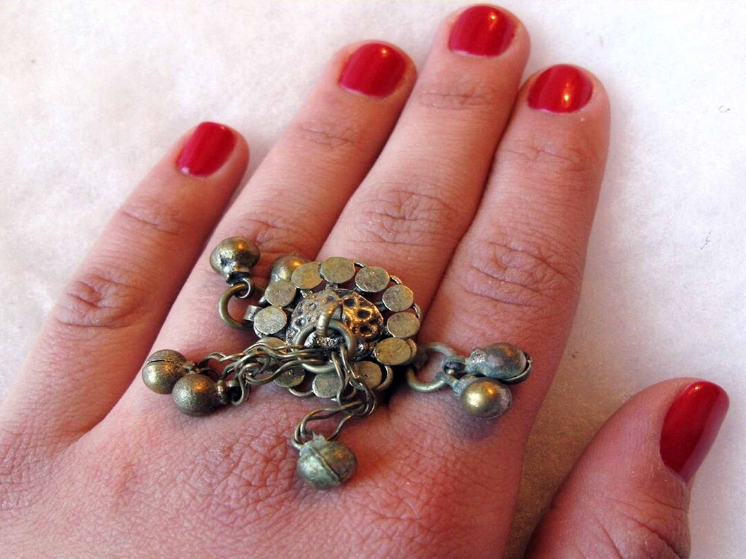 Vintage Bell Ring From Afghanistan With 12 Dangling Bells Displayed on ...
