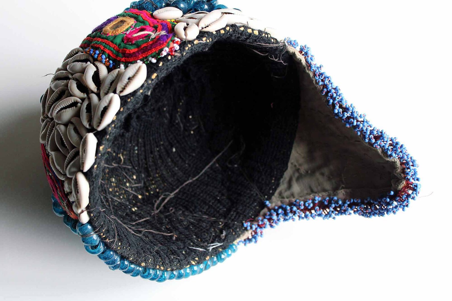 Vintage Tribal Kuchi Cap/hat With Shell, Bead Work, Hand Embroidery ...
