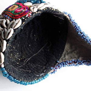 Vintage Tribal Kuchi Cap/hat With Shell, Bead Work, Hand Embroidery ...