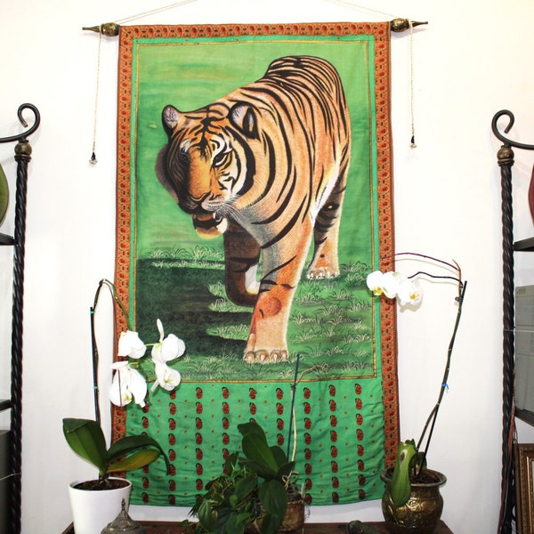 Tiger Silk Painting - Etsy