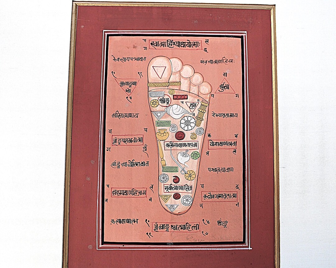Tantric Foot Chakras Paper Miniature Painting From Rajasthan, Matted ...