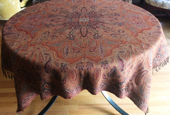 Paisley Table Topper, Furniture Throw, Antique Hand L… - Gem