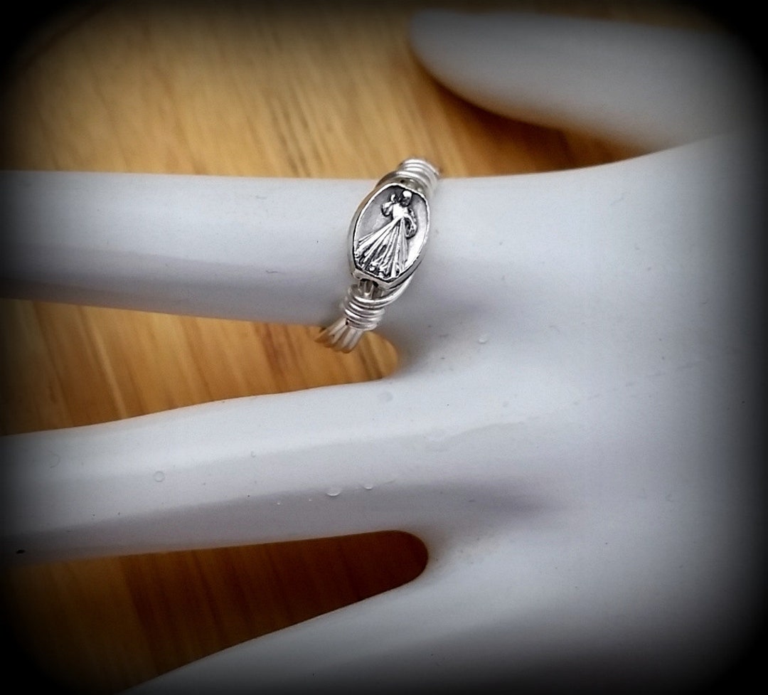 Wire Wrapped Jesus Ring - Divine Mercy Jewelry - Christian Ring - Etsy