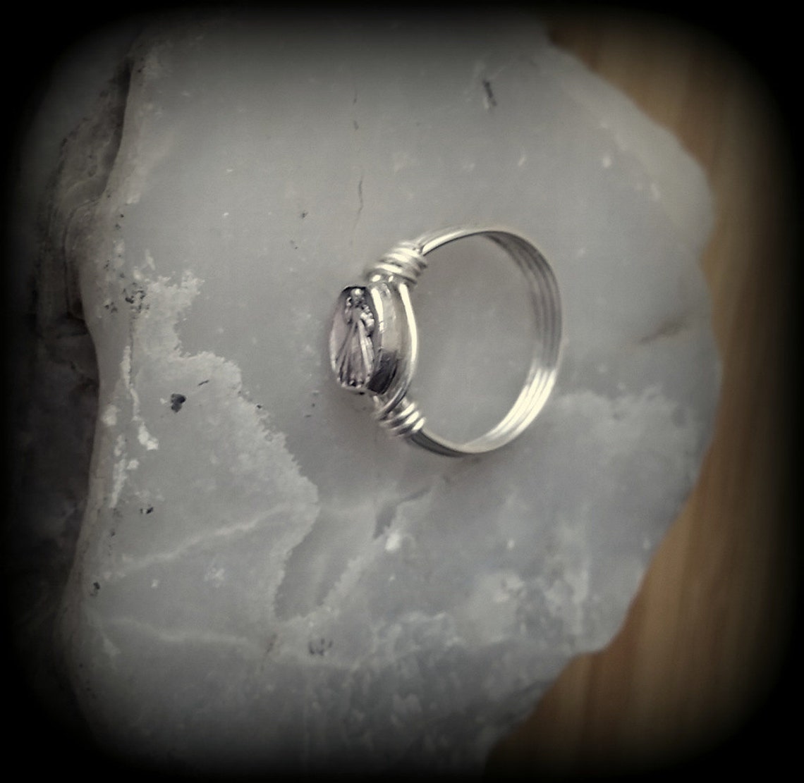 Wire Wrapped Jesus Ring Divine Mercy | Etsy