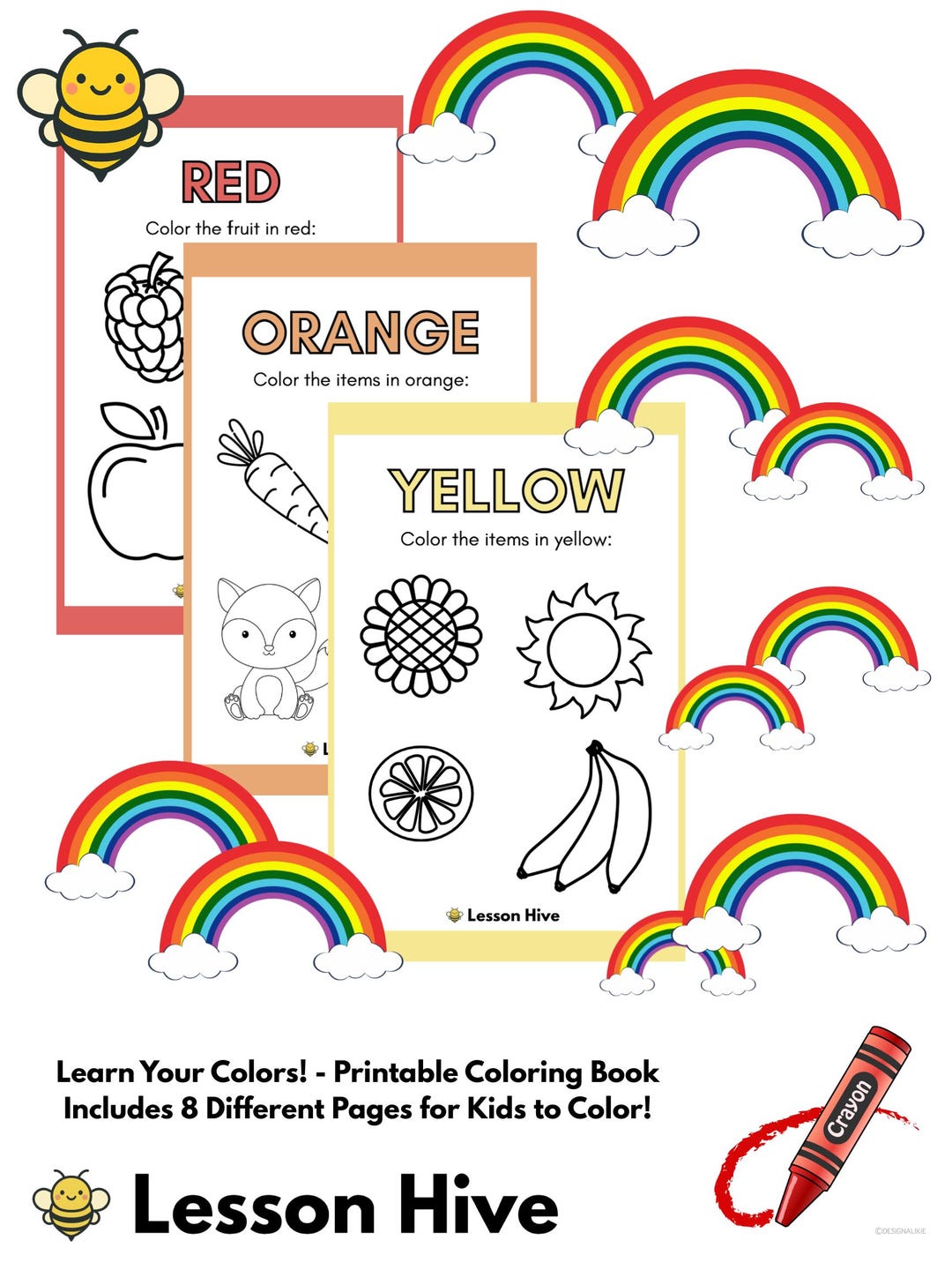 Coloring Book - Learn Your Colors Workbook! - Etsy