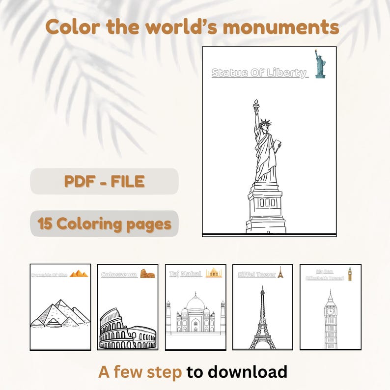 World Monuments Coloring Pages - Educational & Fun Printable for Kids ...