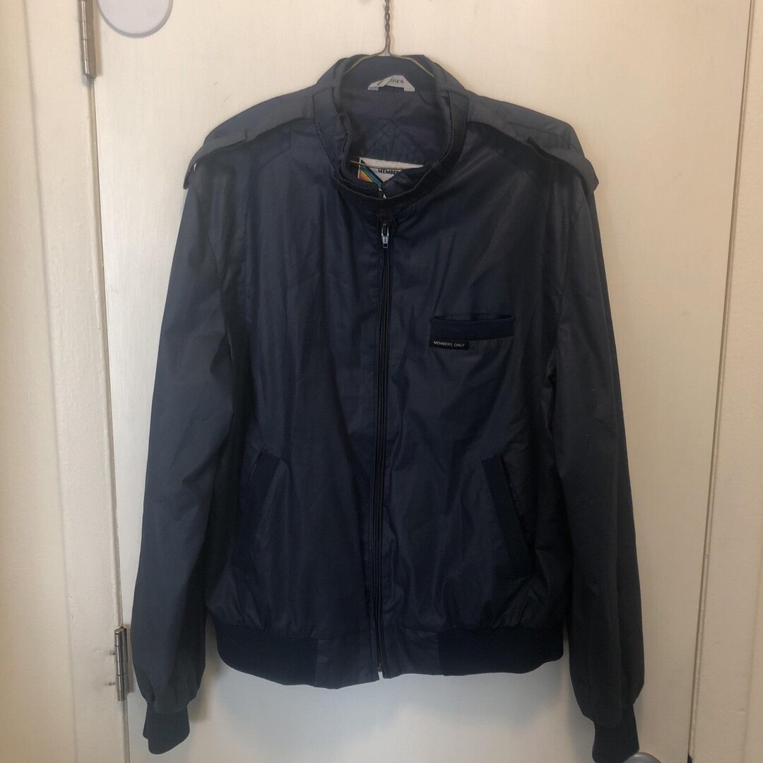 Vintage Members Only Jacket Blue Cafe Racer Size 44 Rainbow Europe ...