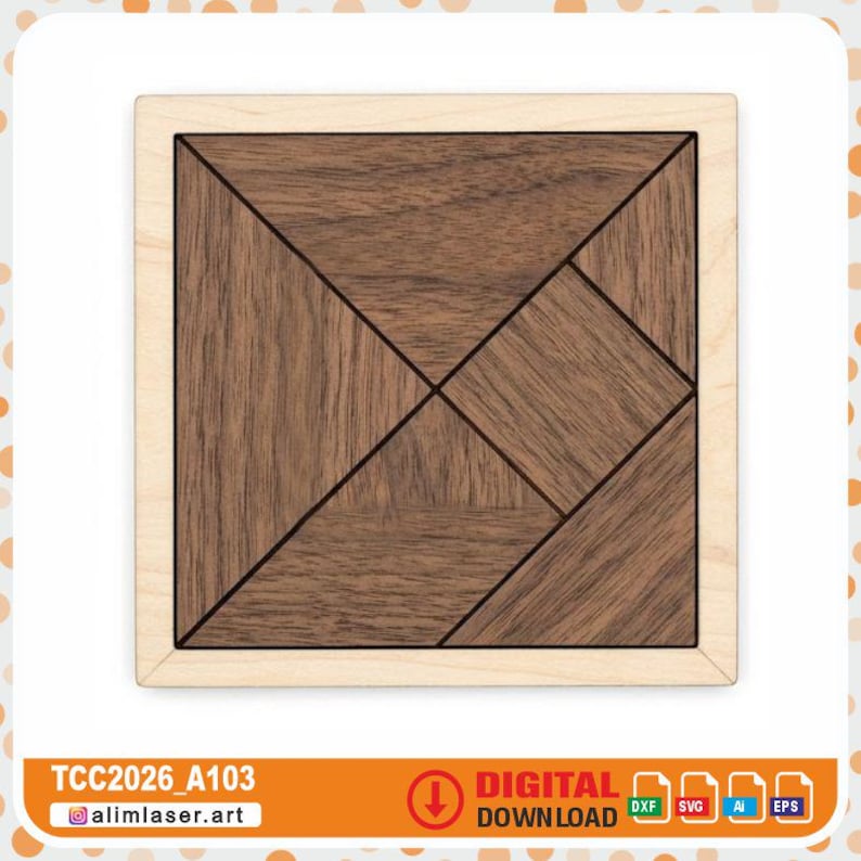 Tangram Puzzle Laser Cut Files, Educational Learning Toy, Geometric ...
