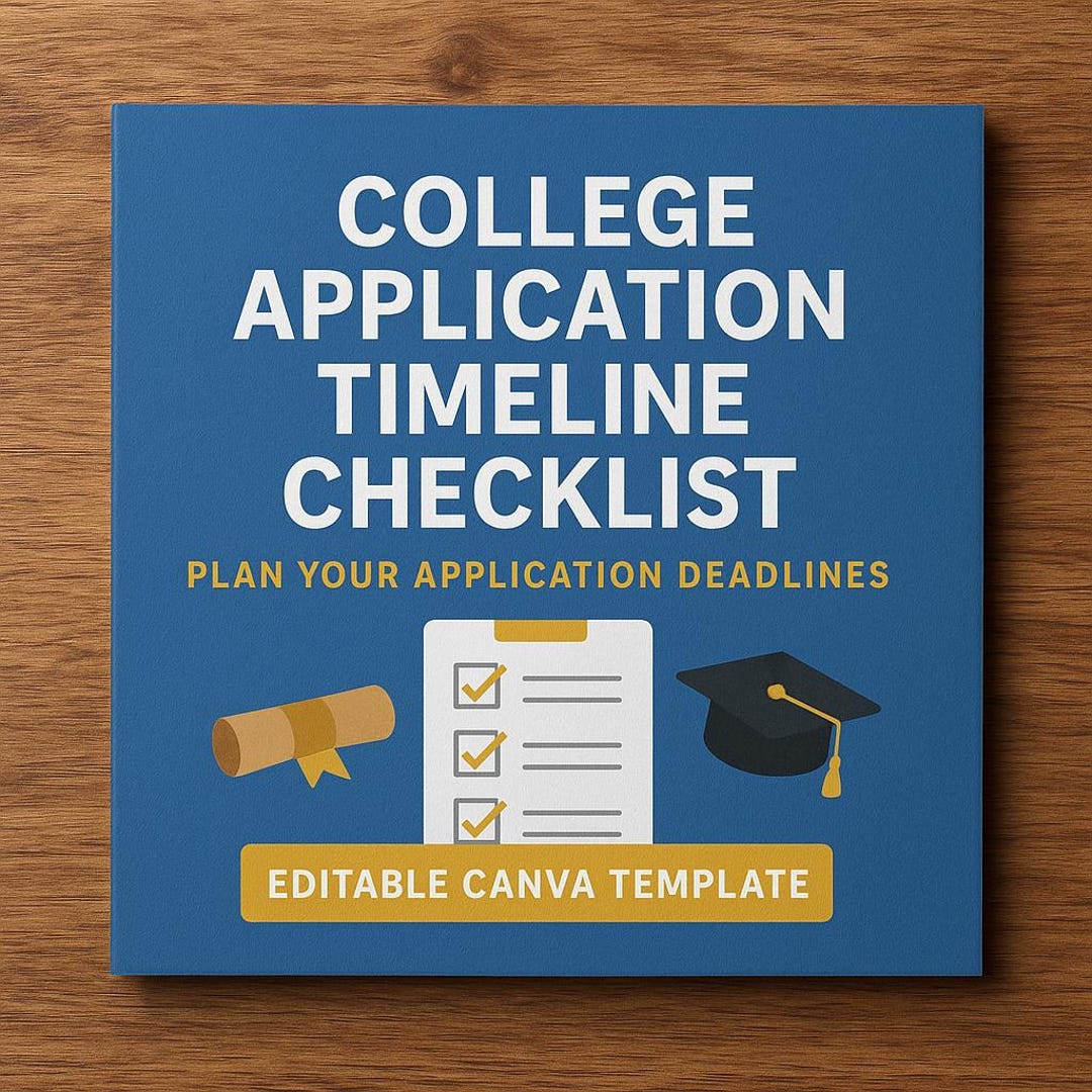 College Application Timeline Checklist, Canva Editable Template - Etsy