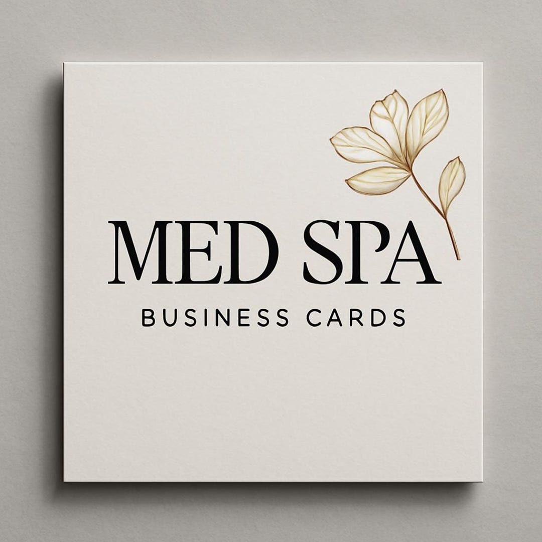 Customizable Med Spa Business Cards - Elegant Design With Gold Accent ...