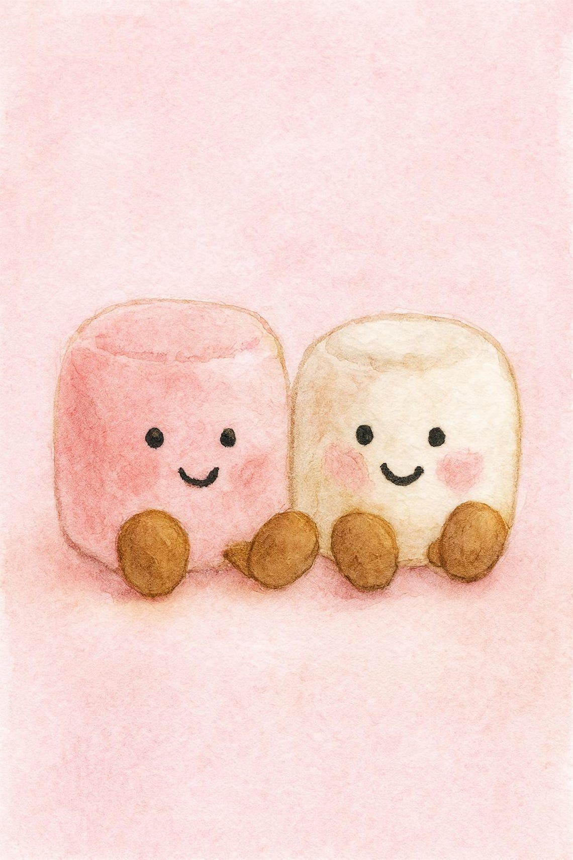 Jellycat Inspired Poster - Pink Marshmallows - A5 or A4 Available - Etsy