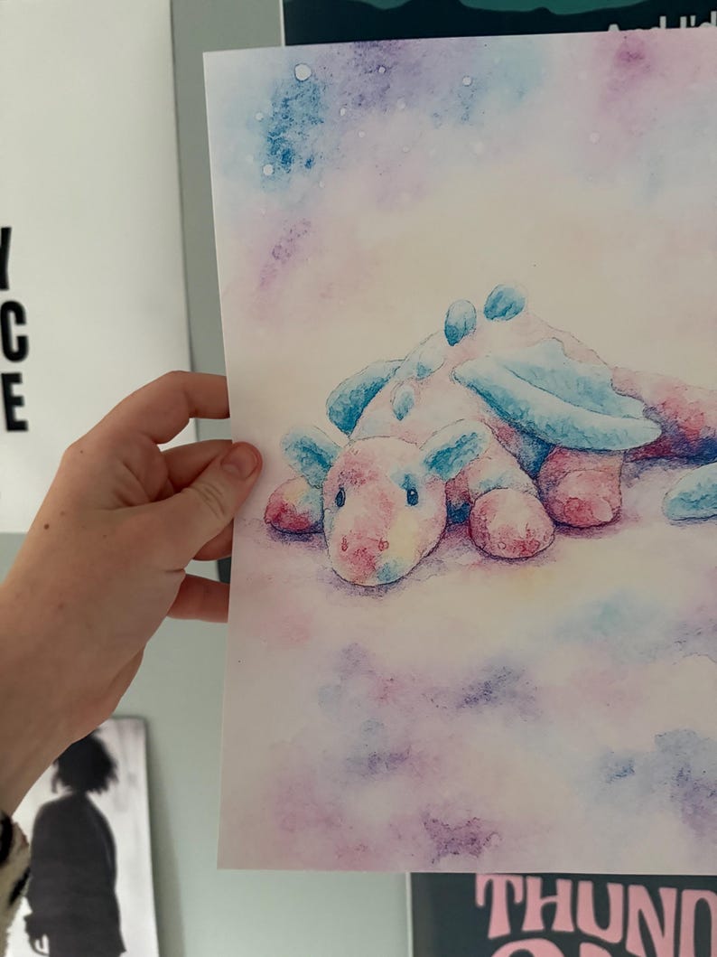 Jellycat Inspired Poster - Multi-coloured Dragon - A5 or A4 Available ...