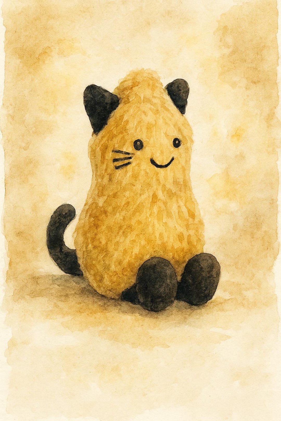 Jellycat Inspired Poster - Peanut Cat - A5 or A4 Available - Etsy