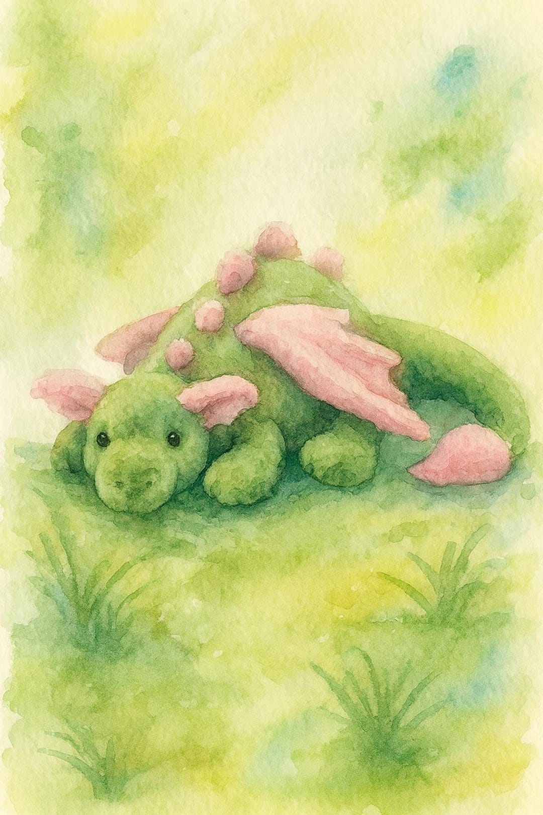 Jellycat Inspired Poster - Green Dragon - A5 or A4 Available - Etsy ...