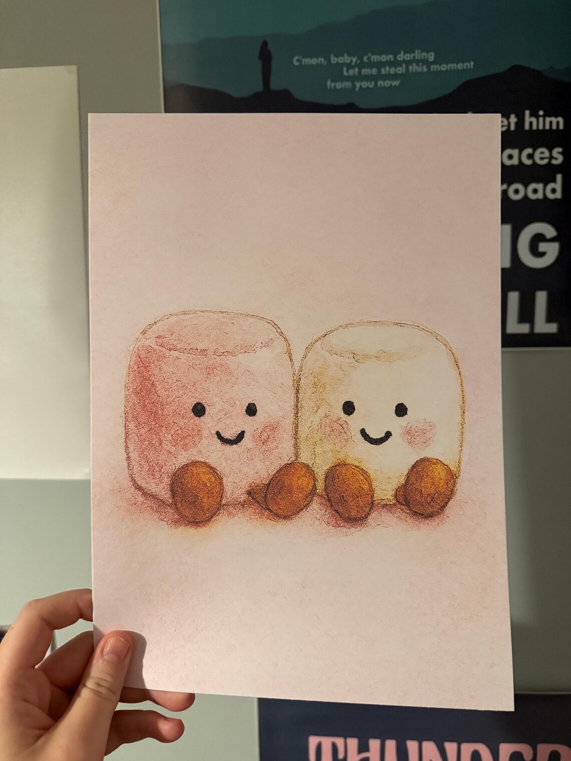 Jellycat Inspired Poster - Pink Marshmallows - A5 or A4 Available - Etsy