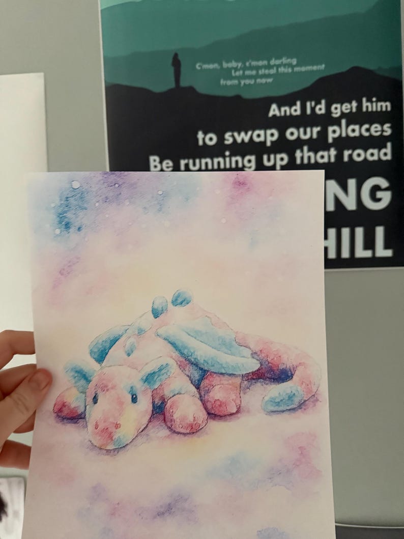 Jellycat Inspired Poster - Multi-coloured Dragon - A5 or A4 Available ...