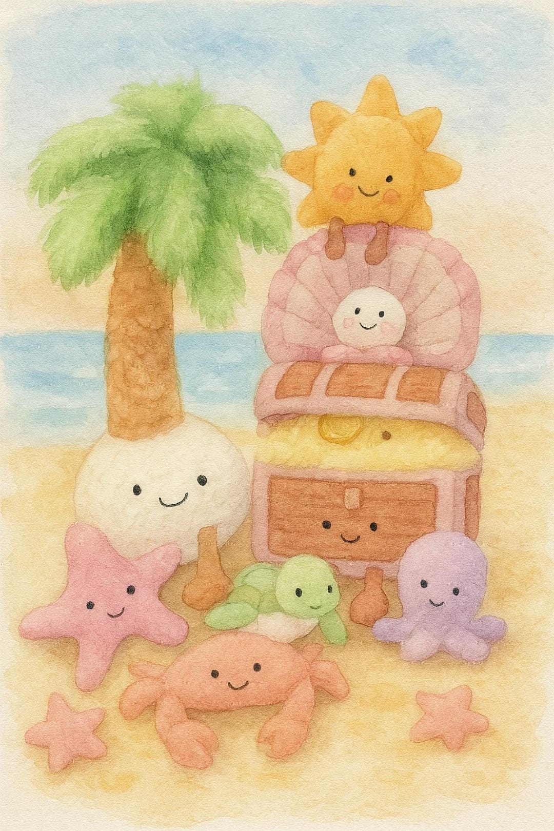 Jellycat Inspired Poster - Beach Scene - Etsy