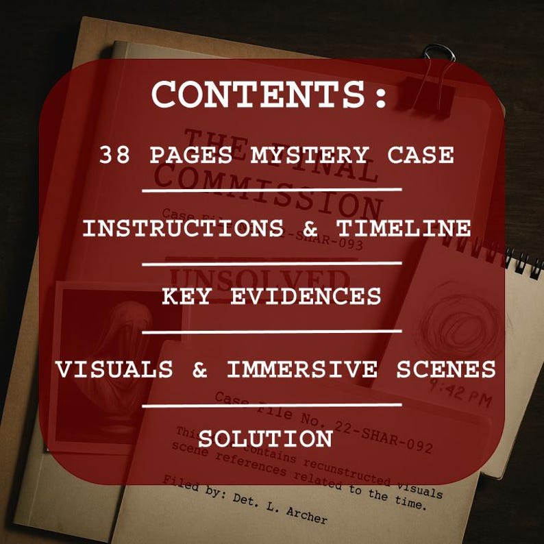 Printable Cold Case Murder Mystery Game – Artistic Studio Clues & Sketch Evidence (digital File ...