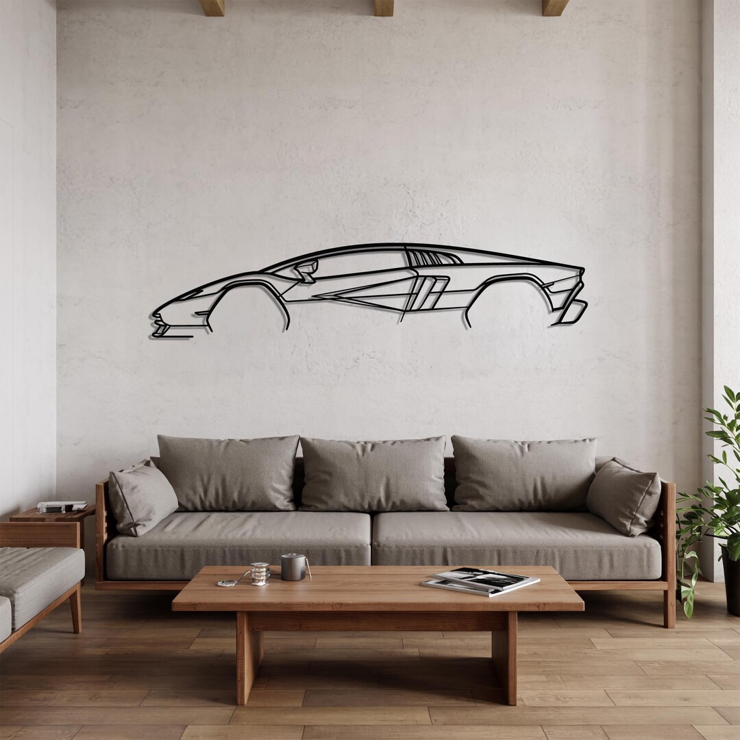 Lamborghini Countach LPI 800 Metal Car Silhouette for Car Drivers ...