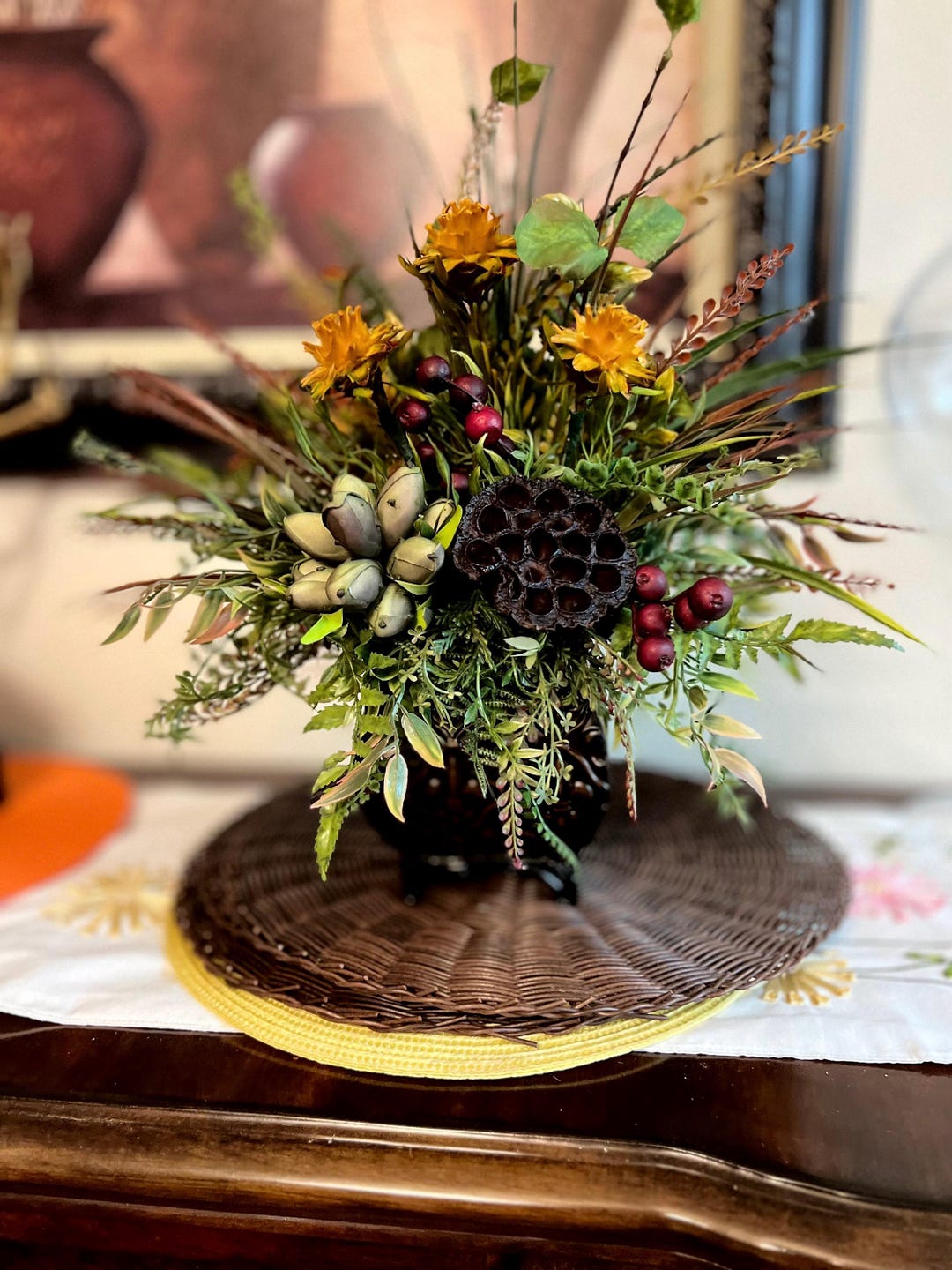 Tuscan Style Centerpiece for Home, Office Decor or Housewarming Gift ...