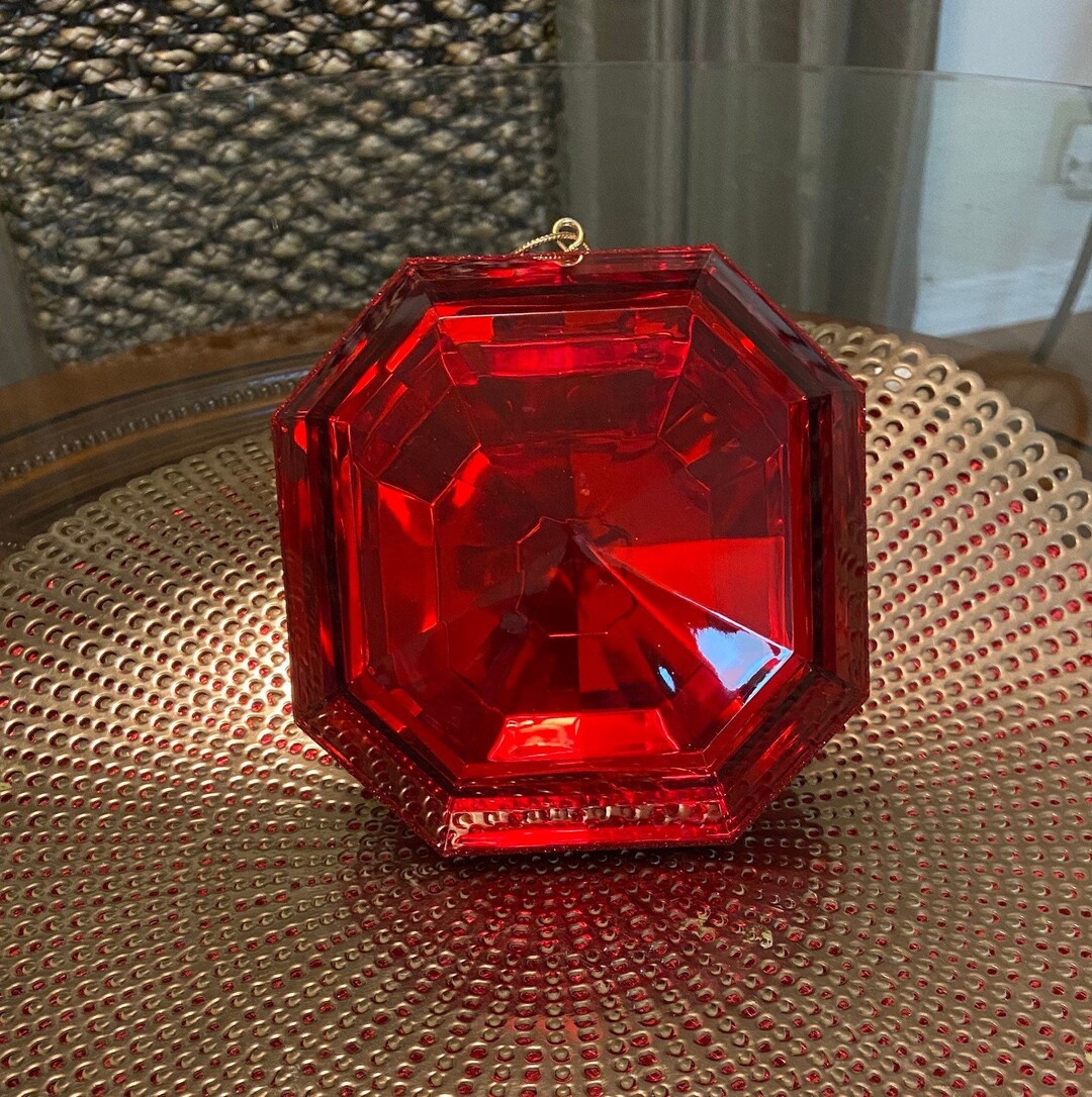 4 Ruby Acrylic Gems, 4 Ruby Acrylic Ornament, Home Décor, Valentines ...