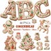 Gingerbread Alphabet Clipart 46 Christmas Cookie Letters and Numbers ...