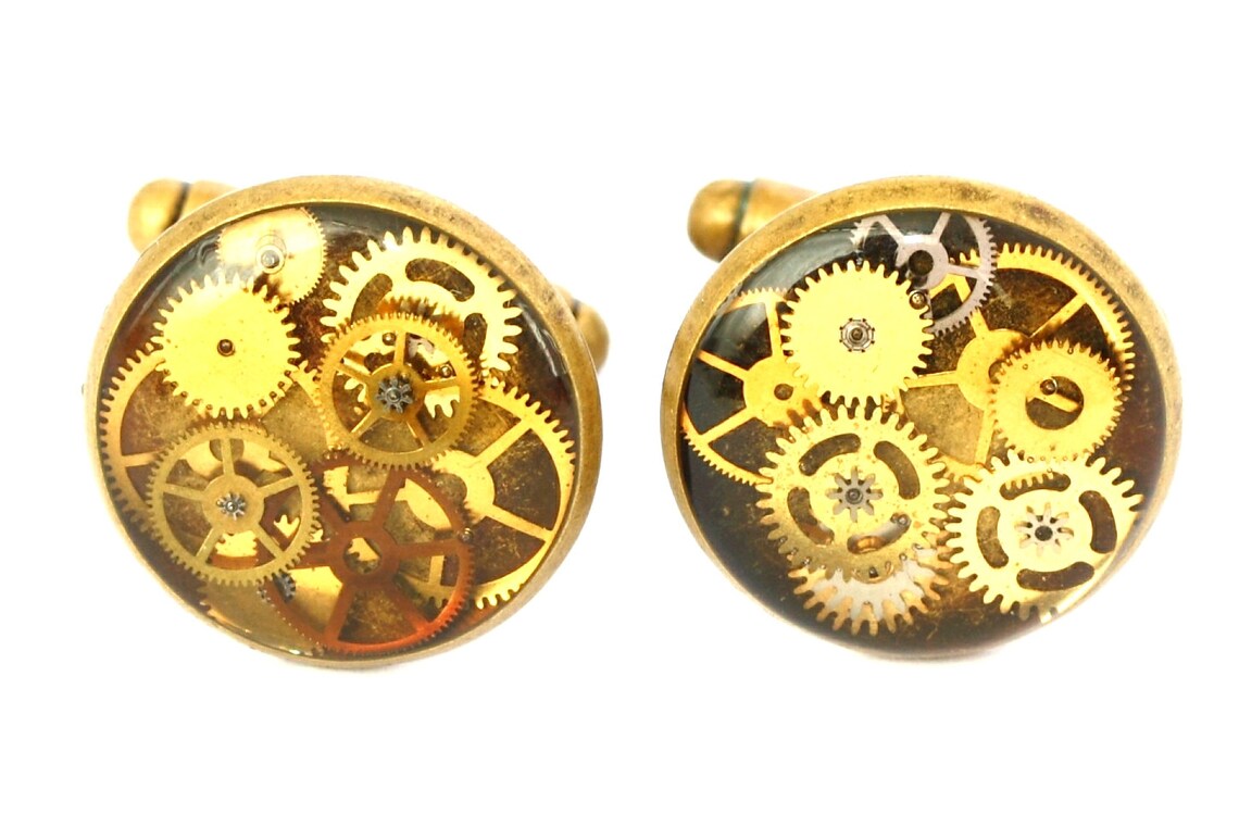 Cog Wheel Cufflinks, Steampunk Cufflinks, Cuff Links, Brass Cufflinks ...