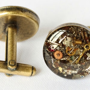 Steampunk Cufflinks, Watch Part Cufflinks, Steam Punk Cufflinks, Silver ...