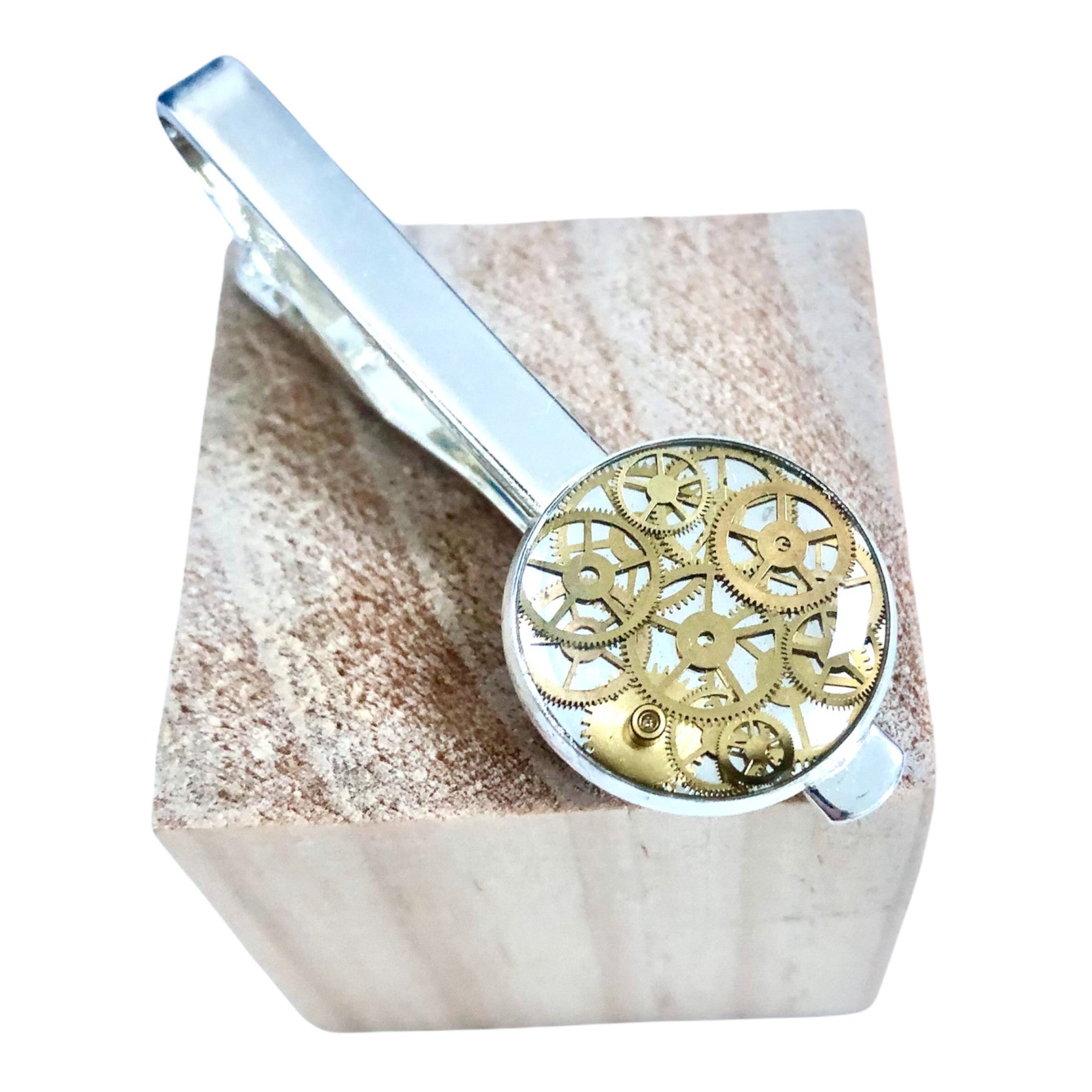 Tie Pin, Silver Tie Pin, Steampunk Tie Clip, Silver Tie Clip, Tie Clip ...