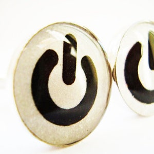 Power icon cufflinks Power on/off Cufflinks Power Button | Etsy