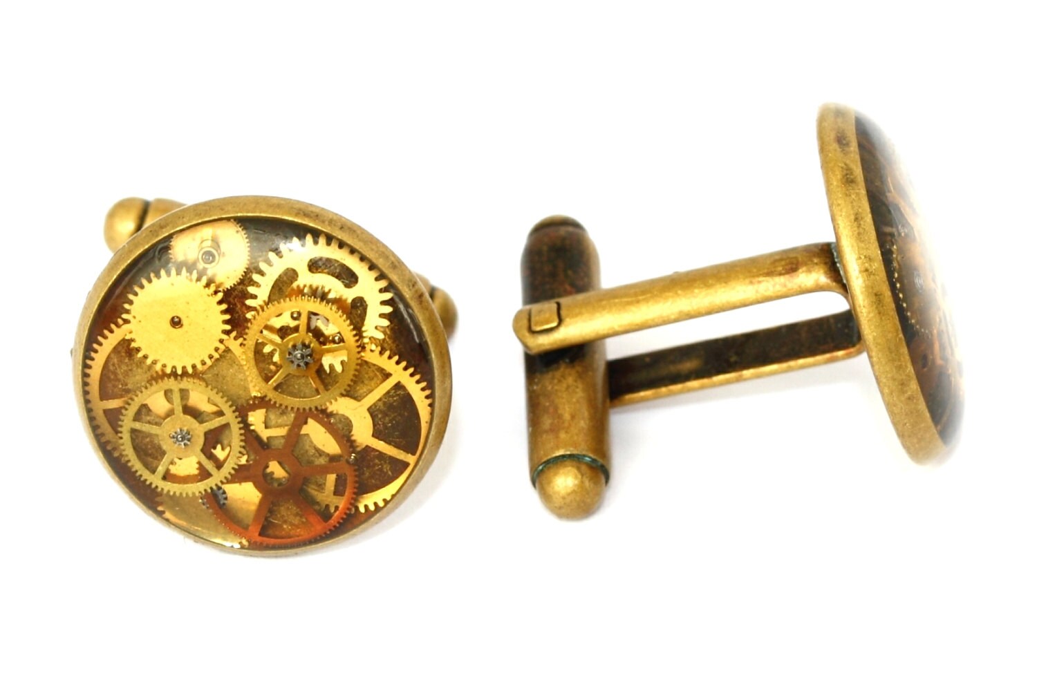 Cog Wheel Cufflinks, Steampunk Cufflinks, Cuff Links, Brass Cufflinks ...