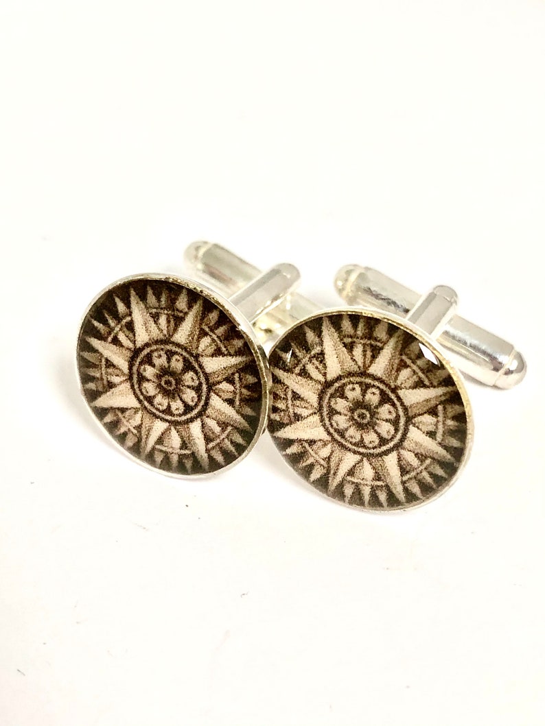 Antique Compass Cufflinks, Compass Cufflinks, Travel Cufflinks, Map ...