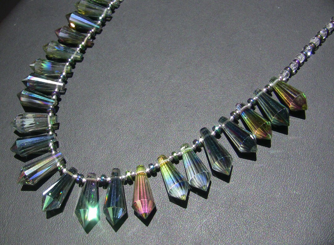 Titanium-infused Quartz Crystal Pendulums: Necklace - Etsy