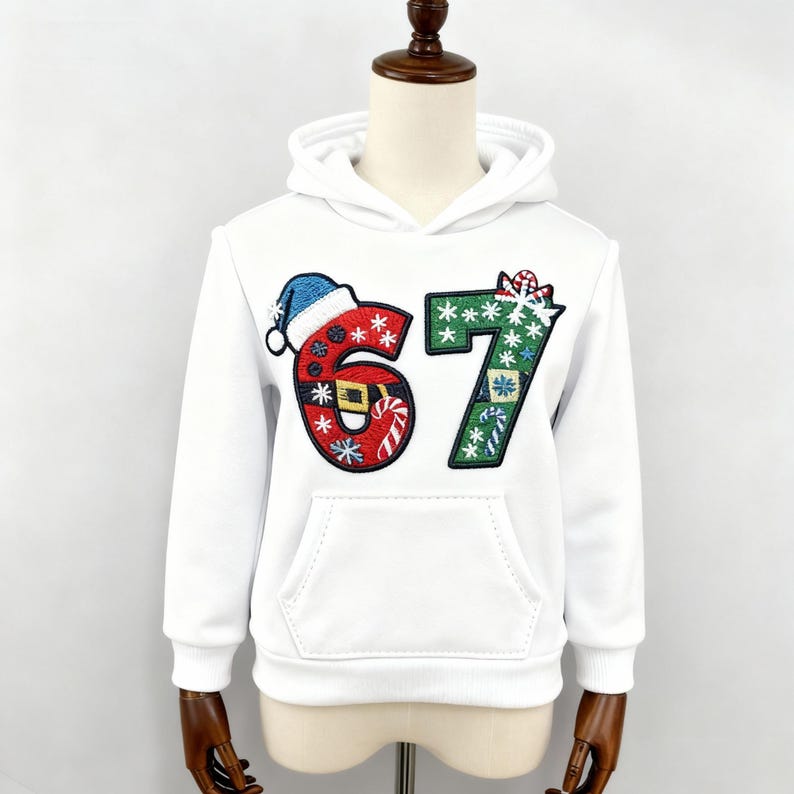 Trendy 67 Holiday Elf Hoodie – Embroidered Christmas Elf Shirt | 6-7 ...