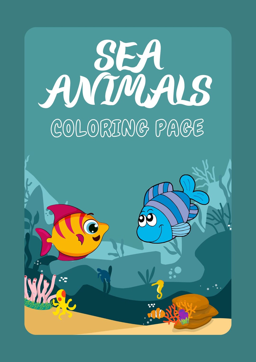 Sea Animals Colouring Page for Kids – Printable Ocean Theme Activity ...