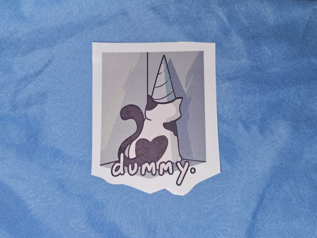 Dummy Cow Cat 3" Vinyl Sticker | Cute Cat Sticker Kawaii Cat Sticker ...
