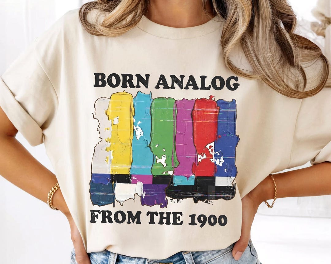 Born Analog Png, From the 1900s Retro Png, Vintage Tv Bars Sublimation ...