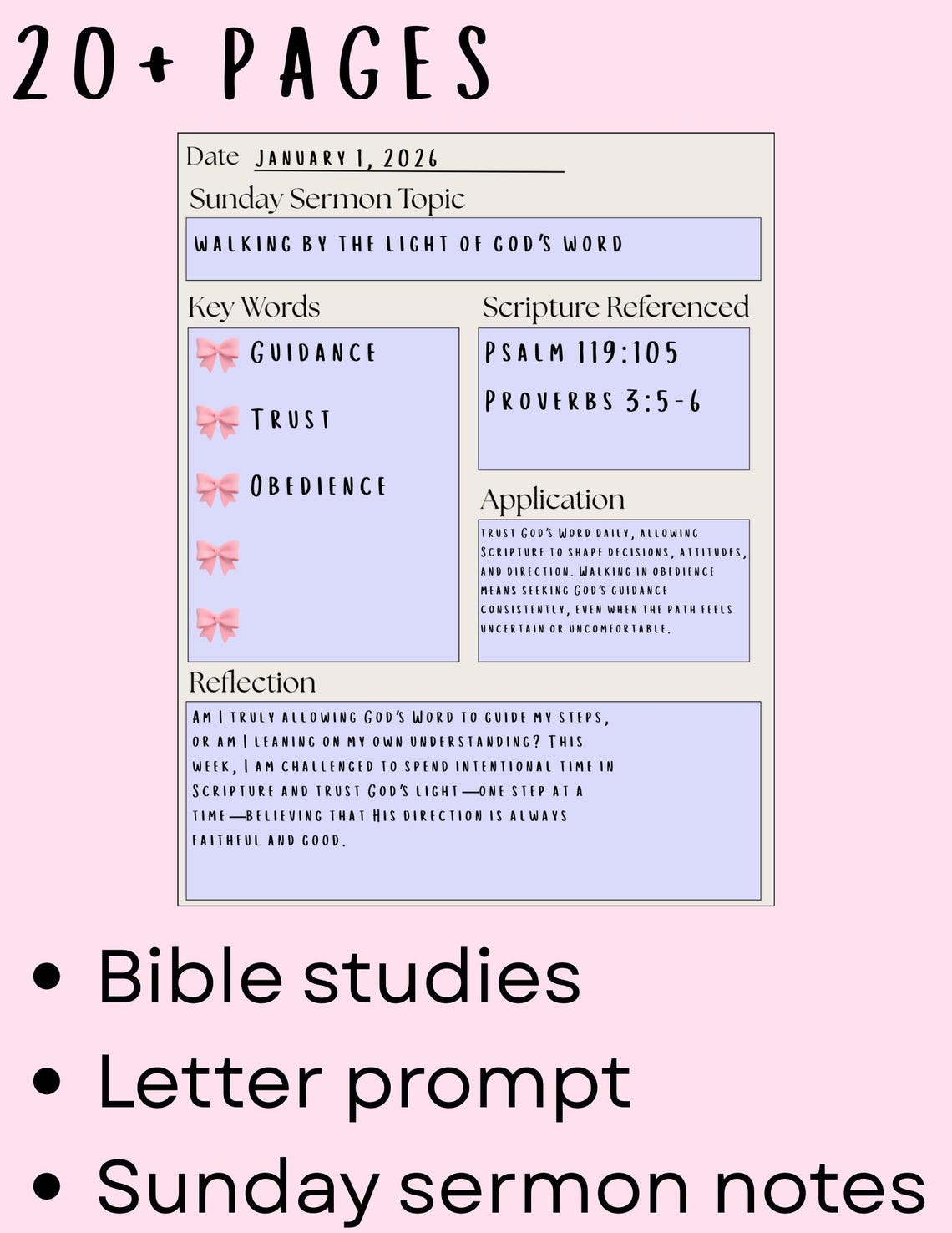 Christian Girl Intentional Workbook | Bible Study Template, Prayer ...
