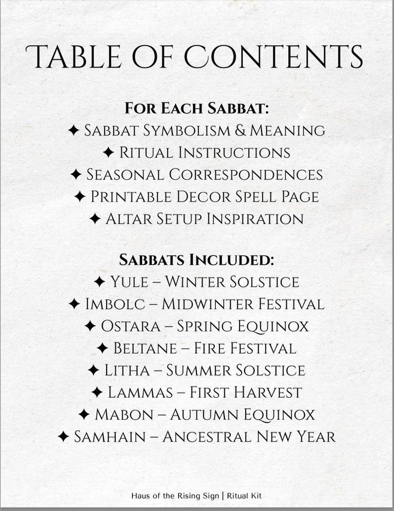 Wheel of the Year Sabbat Bundle | Printable Pagan Holiday Kit | Wiccan ...