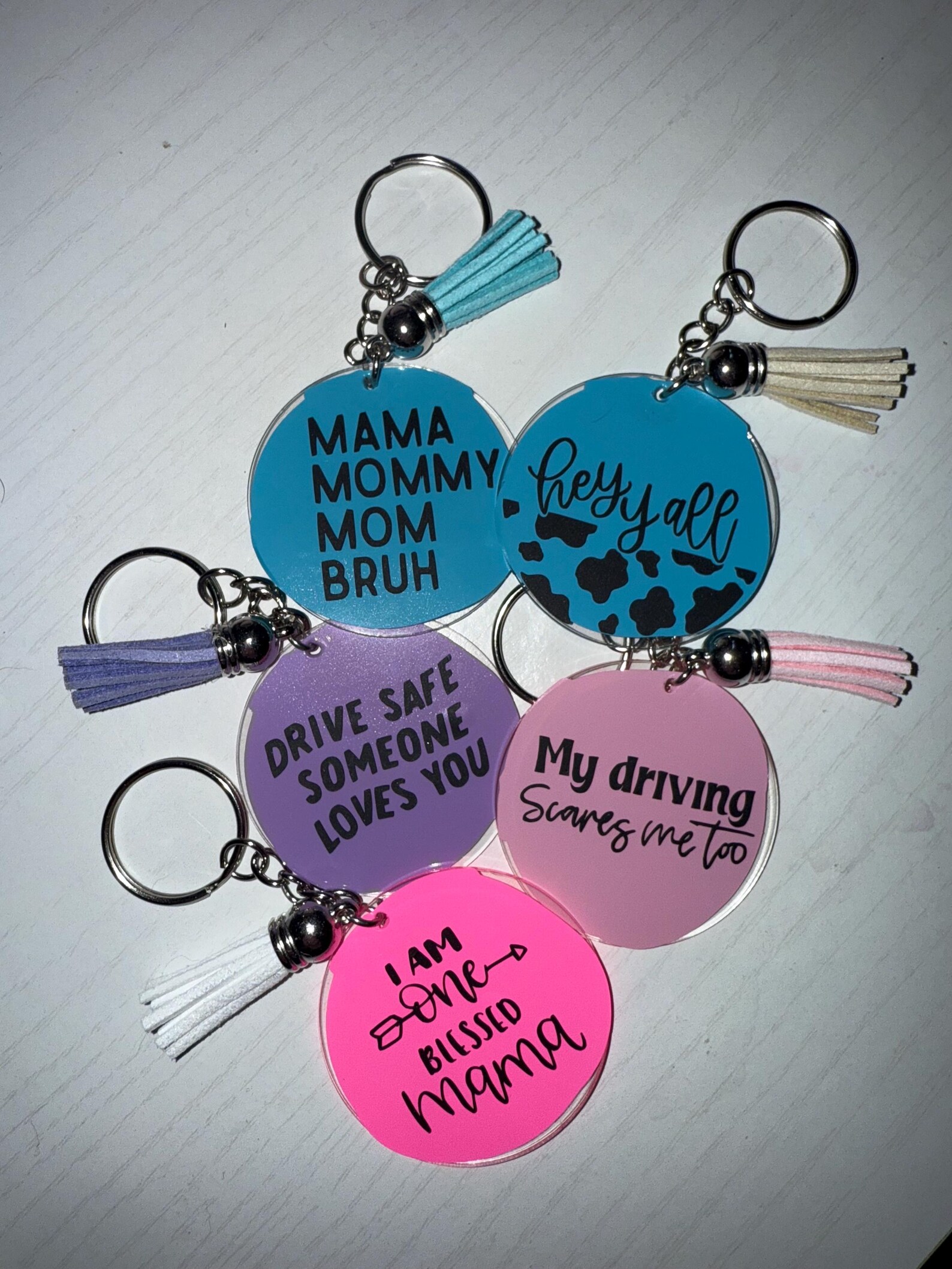 Handmade Colorful-funny-mama-driving Keychains - Etsy
