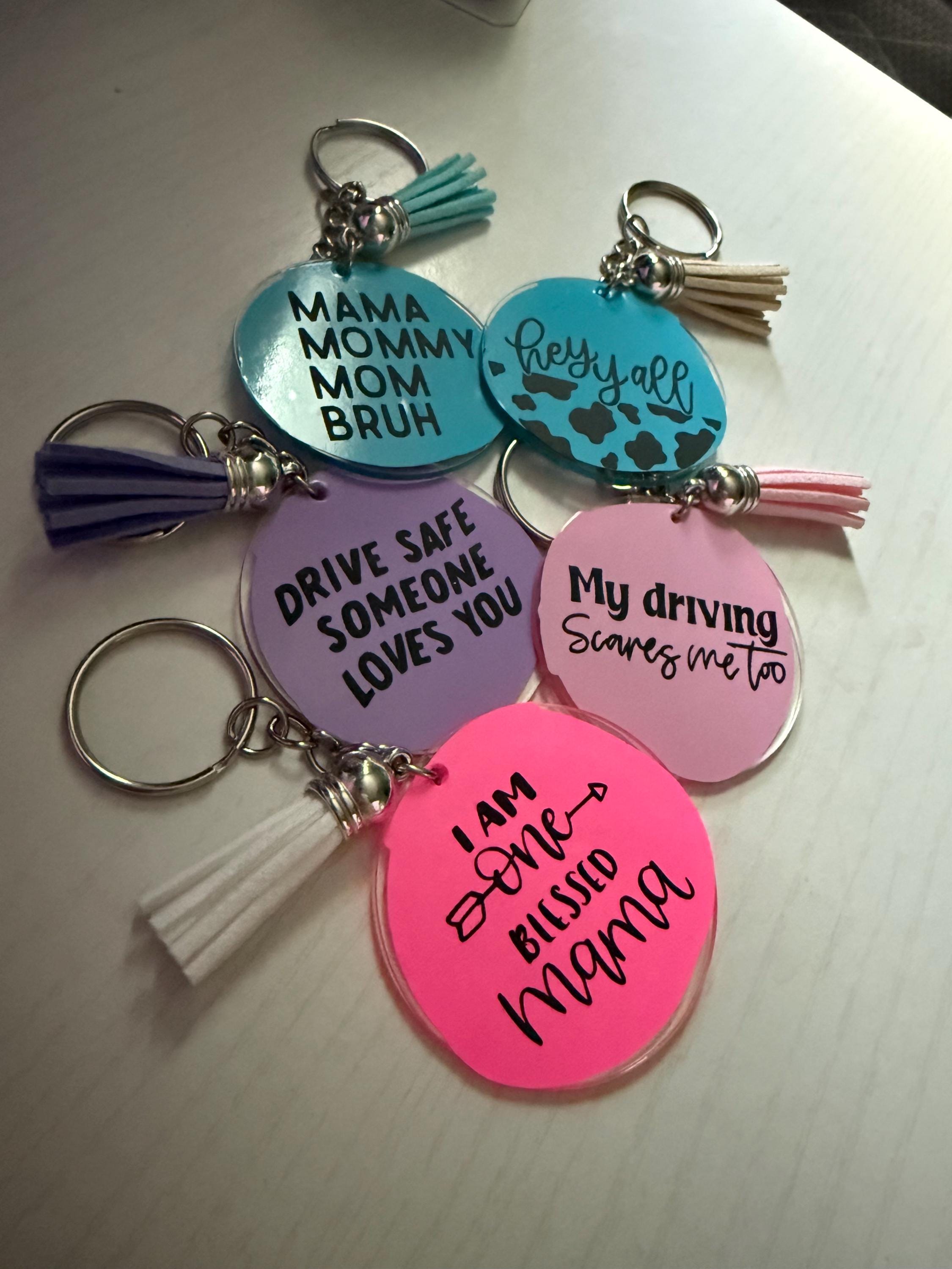Handmade Colorful-funny-mama-driving Keychains - Etsy