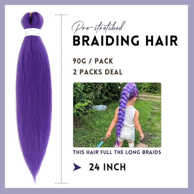Rumi K Pop Demon Hunters Huntrix Purple Braiding Braid Hair, Rumi ...