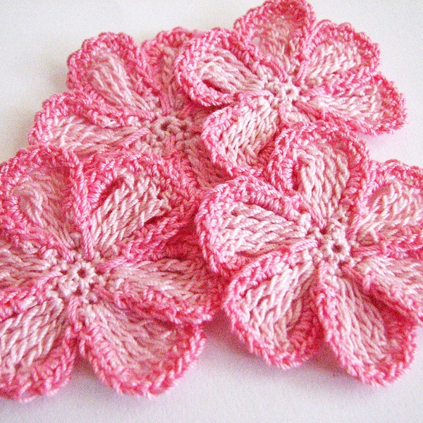 Crochet Pink Flower - Etsy