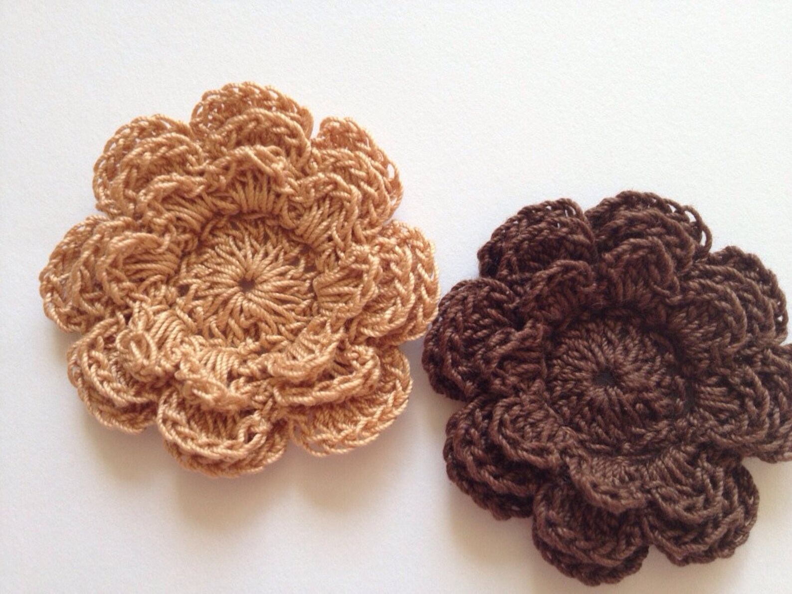 Crochet Flowers - 6 Three Layer Thread Flowers - Etsy
