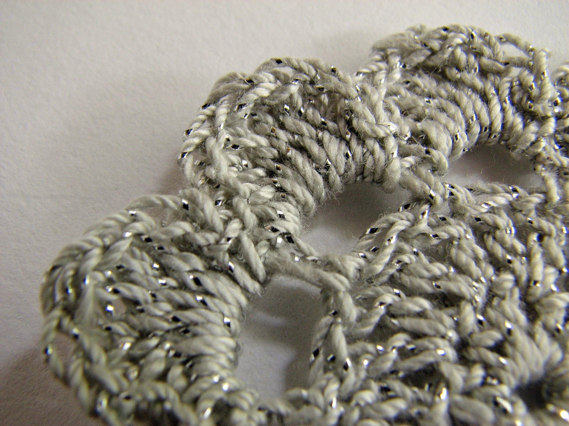 Crochet Thread Flowers 10 Metallic Gold & Silver Flowers | Etsy