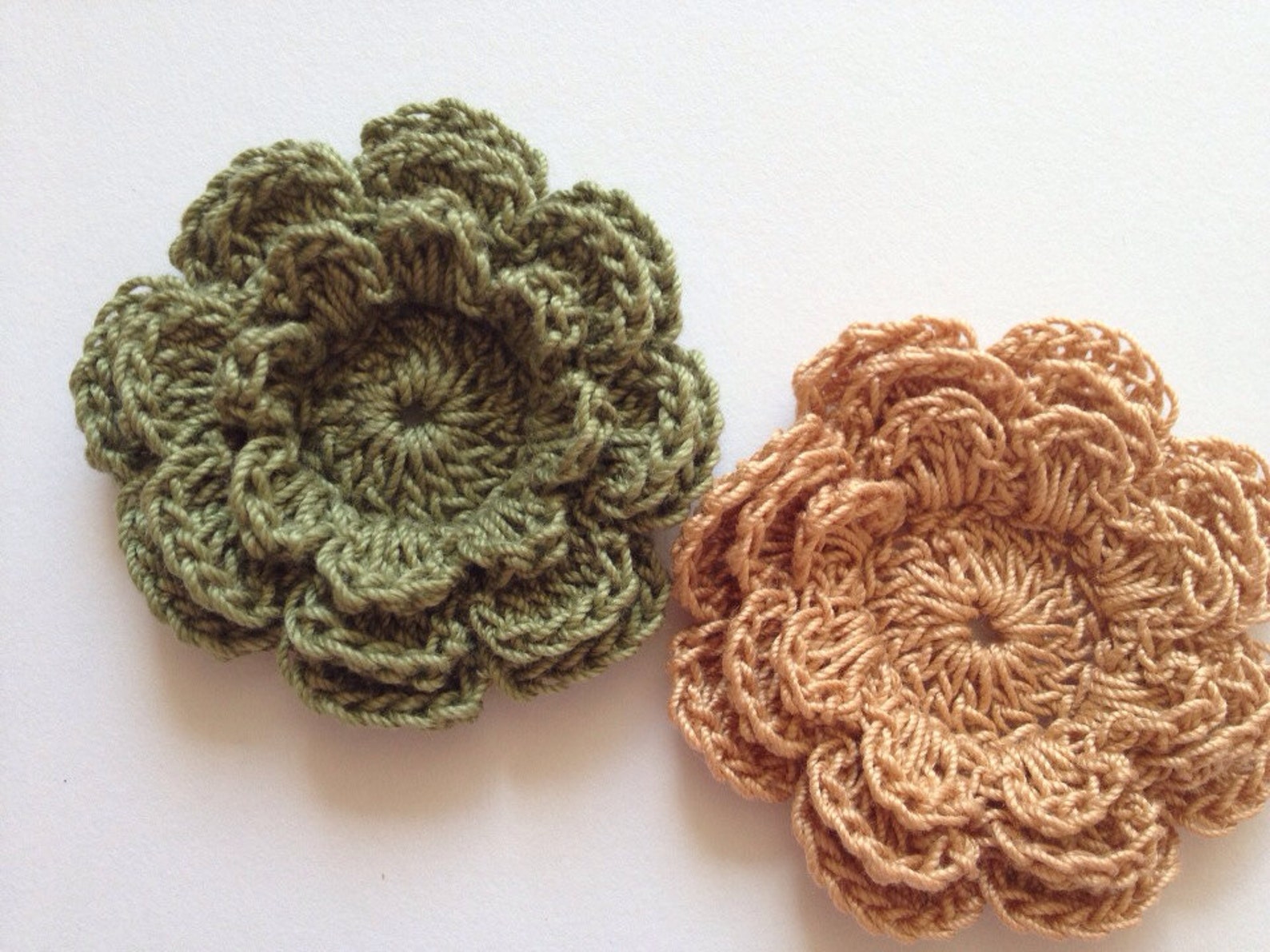 Crochet Flowers 6 Three Layer Thread Flowers - Etsy