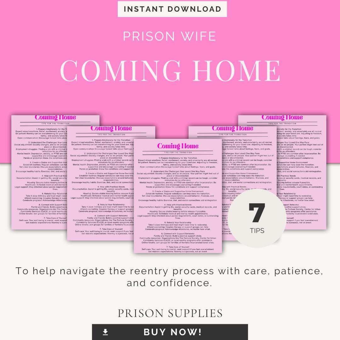 Reentry Guide for Prison Wives – 7 Support Tips (instant Download) - Etsy
